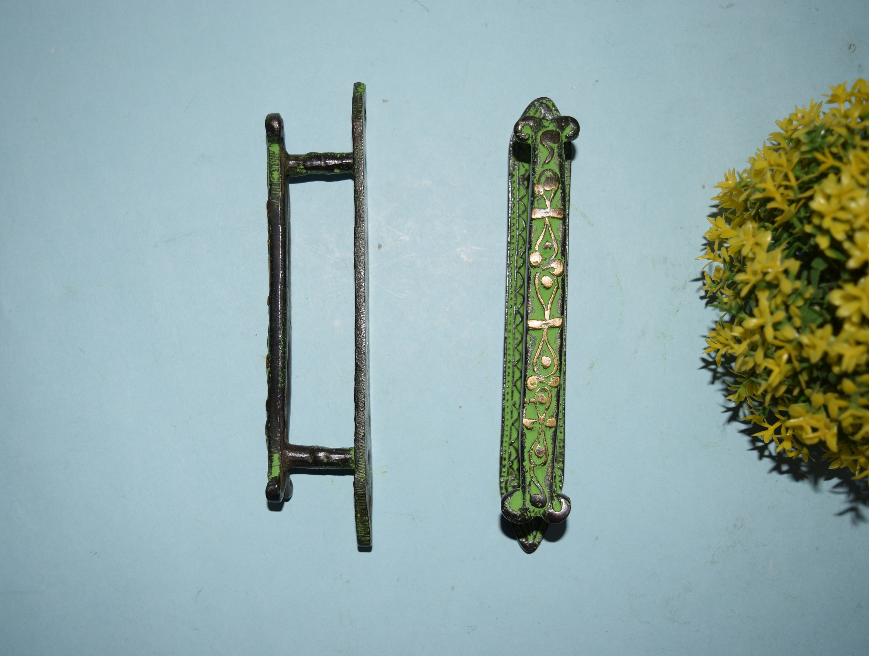 Filigree Flower Door Handle | Pure Brass Creative Leaf Dresser Pull ...