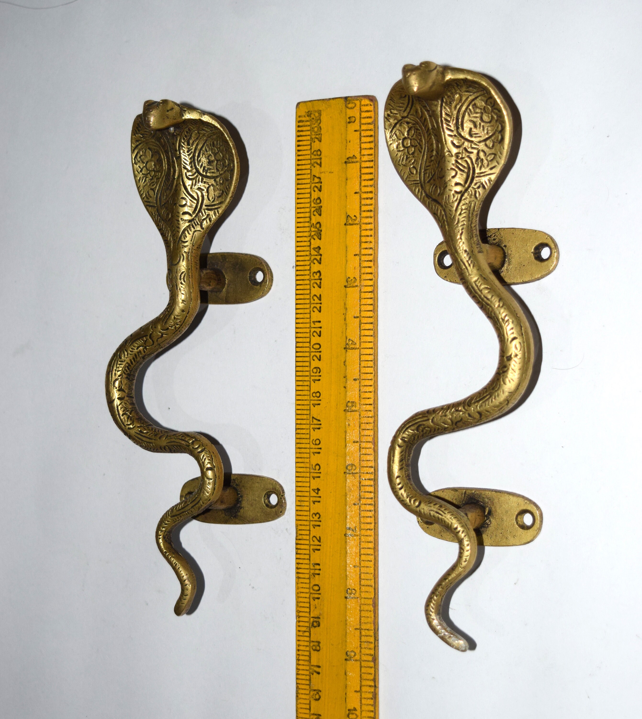 8.5 Inches Beautiful Snake Door Handle Pair Brass - Etsy