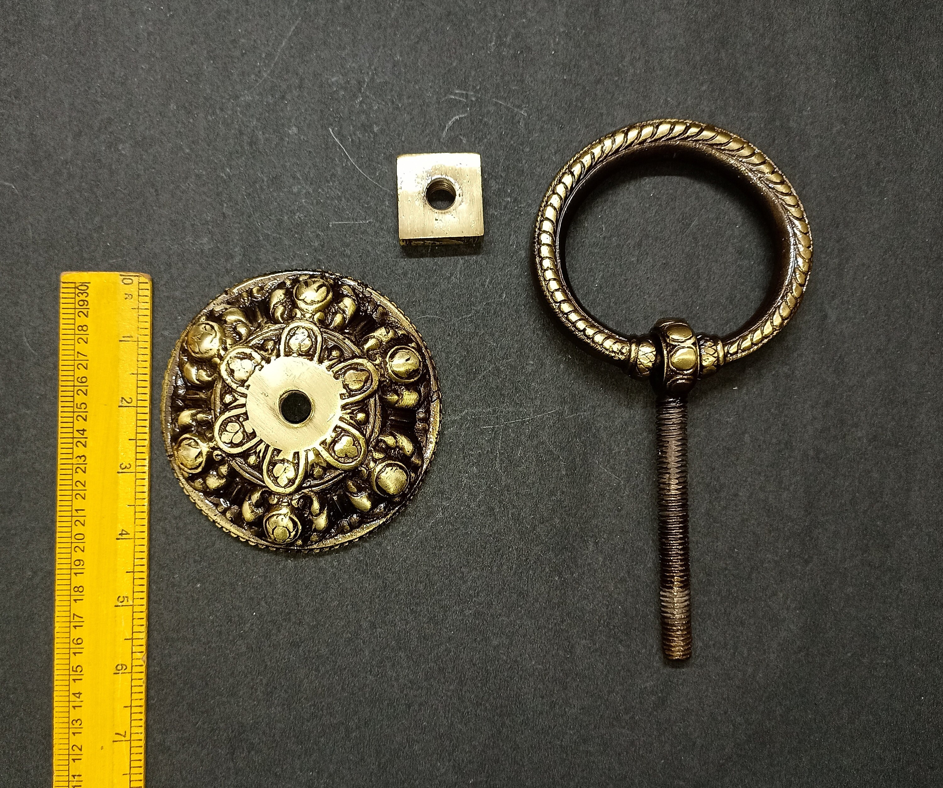 Round Traditional Door Knocker | Lacquered Brass Filigree Design ...