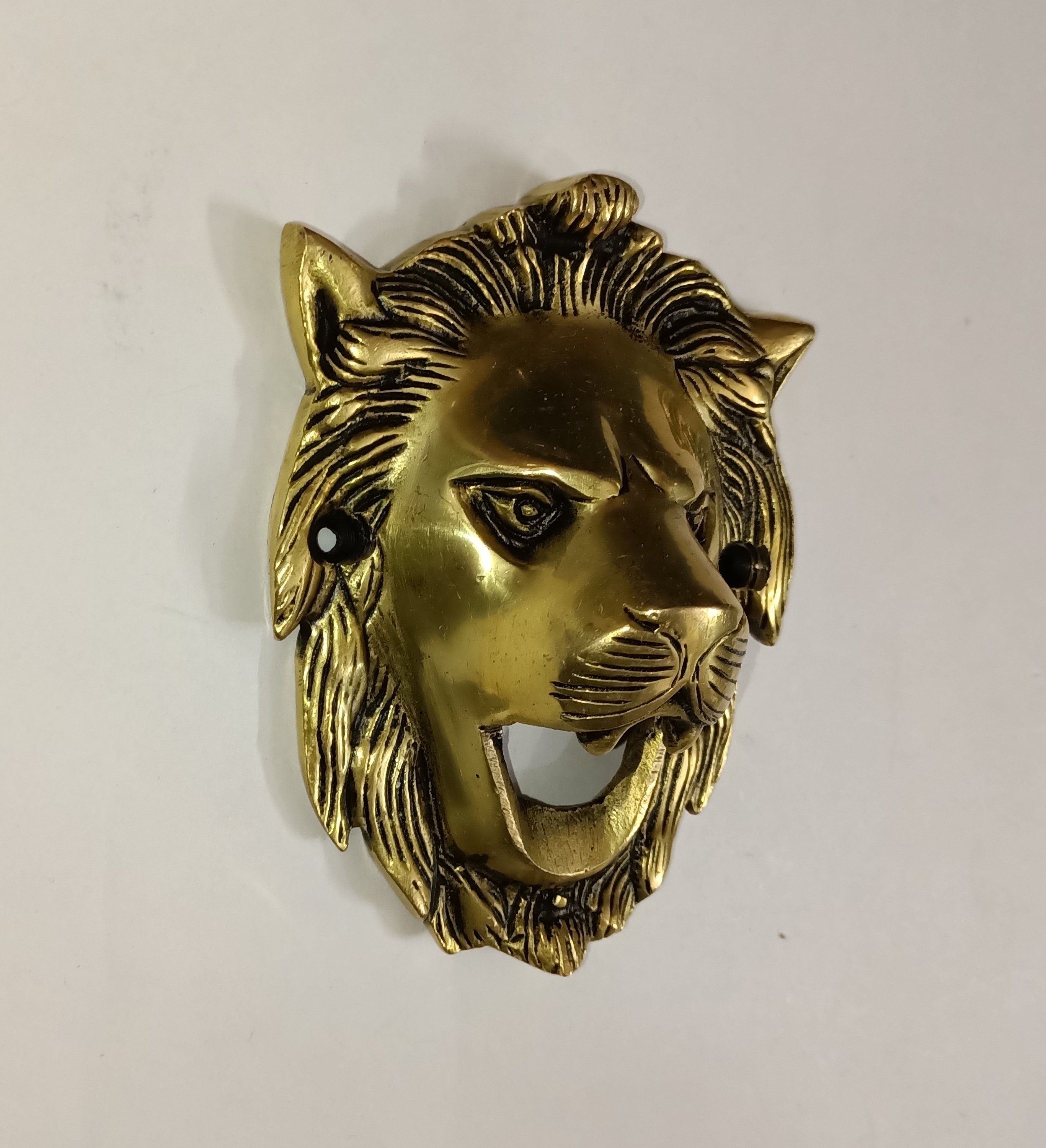 Roaring Lion Face Shape Wall Décor Item Brass Showpiece - Etsy
