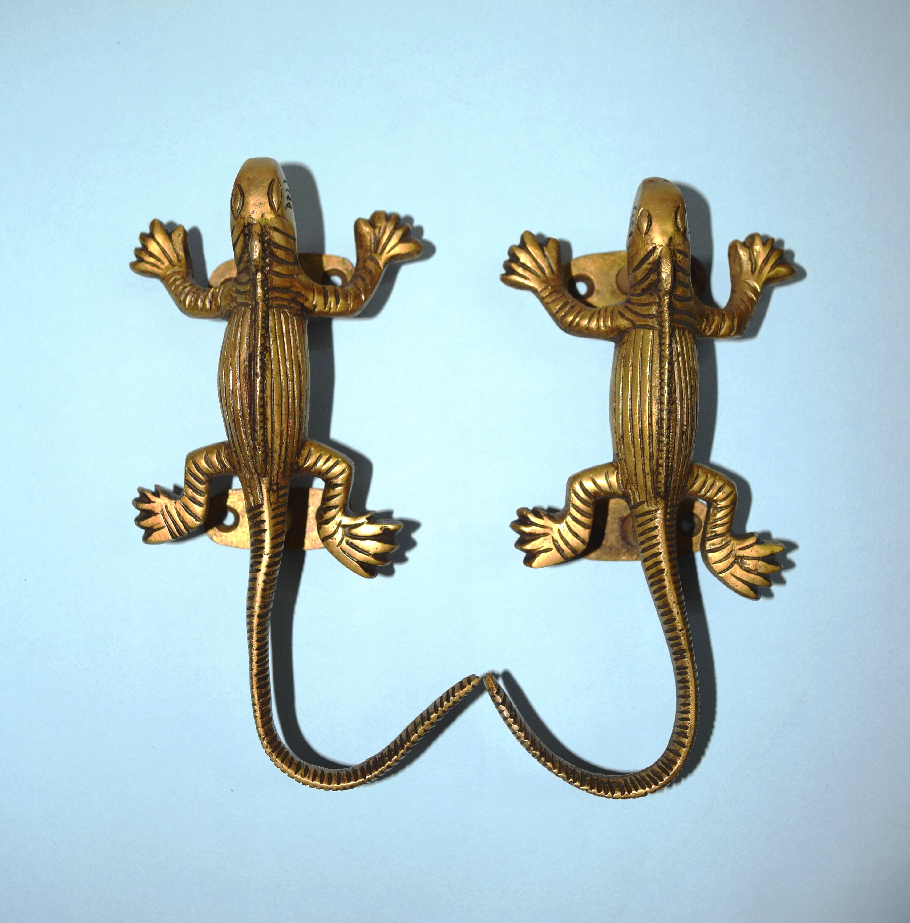 8" Inches Lizard Door Handle Pair | Brass Front Door Accessories ...