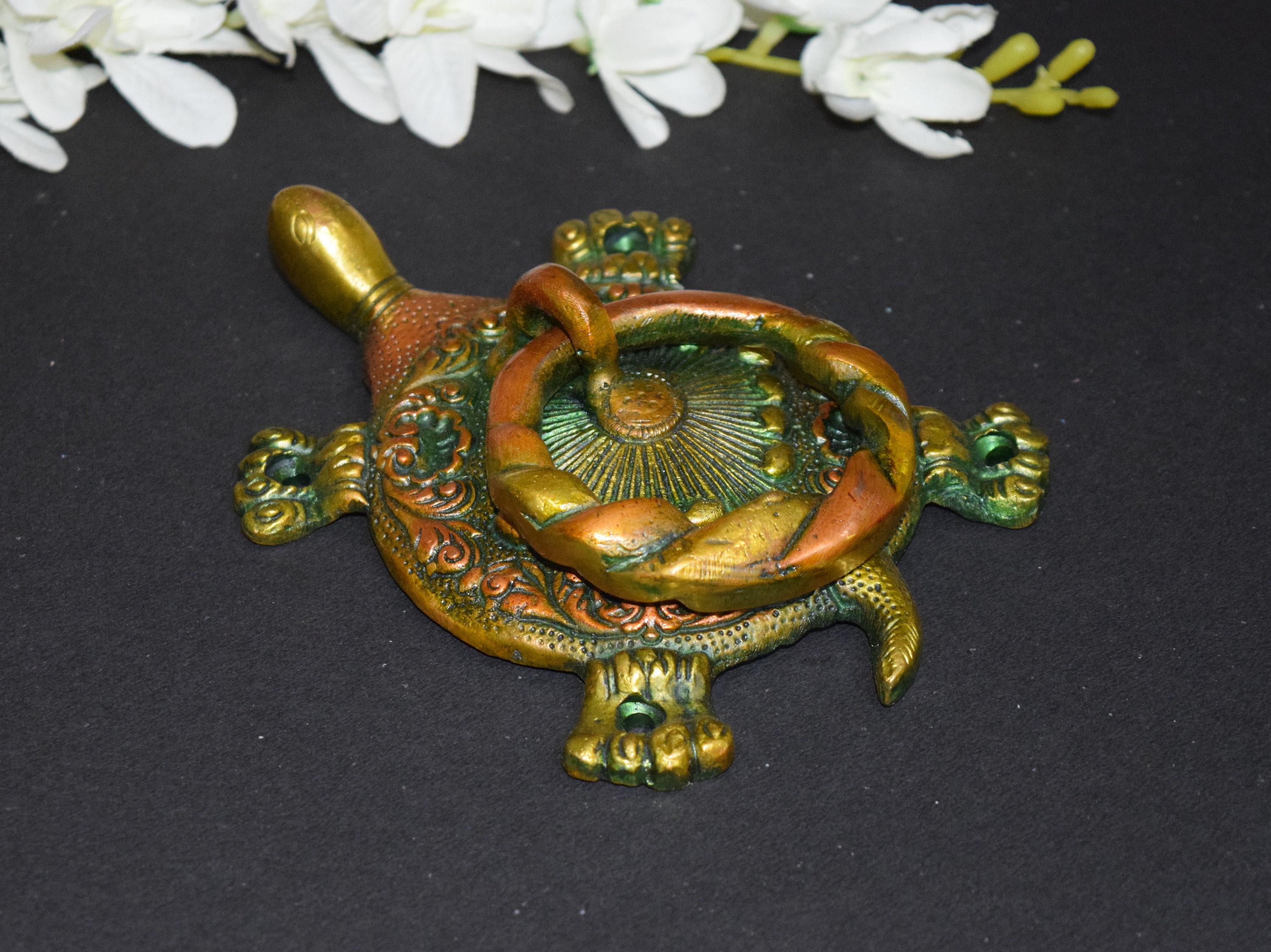 Handmade Ocean Turtle Door Knocker | Brass Terrapin Almirah Doorbell ...