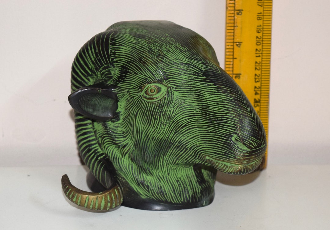 Baphomet Trophy Head to Brass Wall Decor | Rams Animal Sculpt Table ...