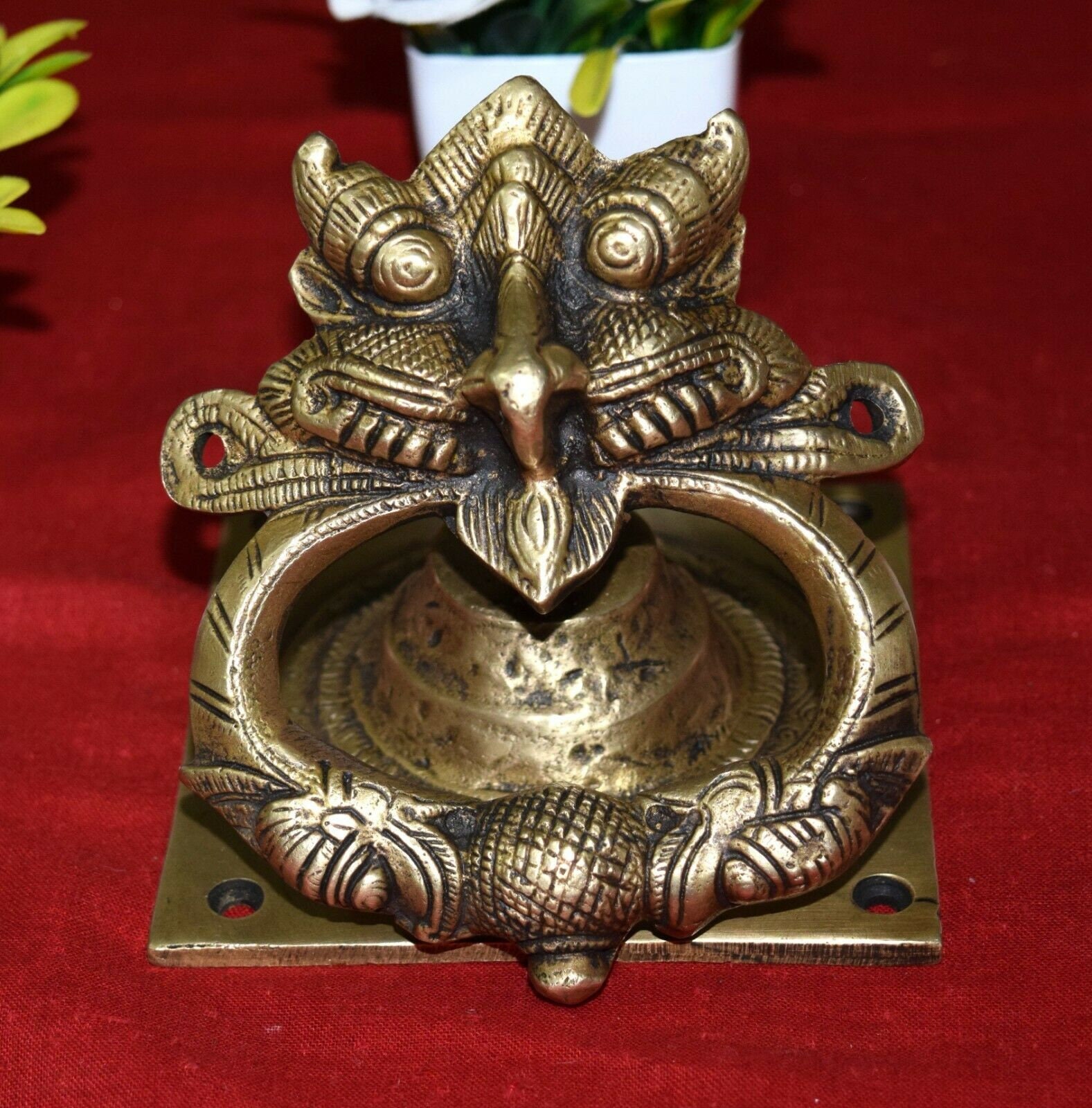 Mythology Yali Face Knocker Brass Tibet Door Bell Door | Etsy