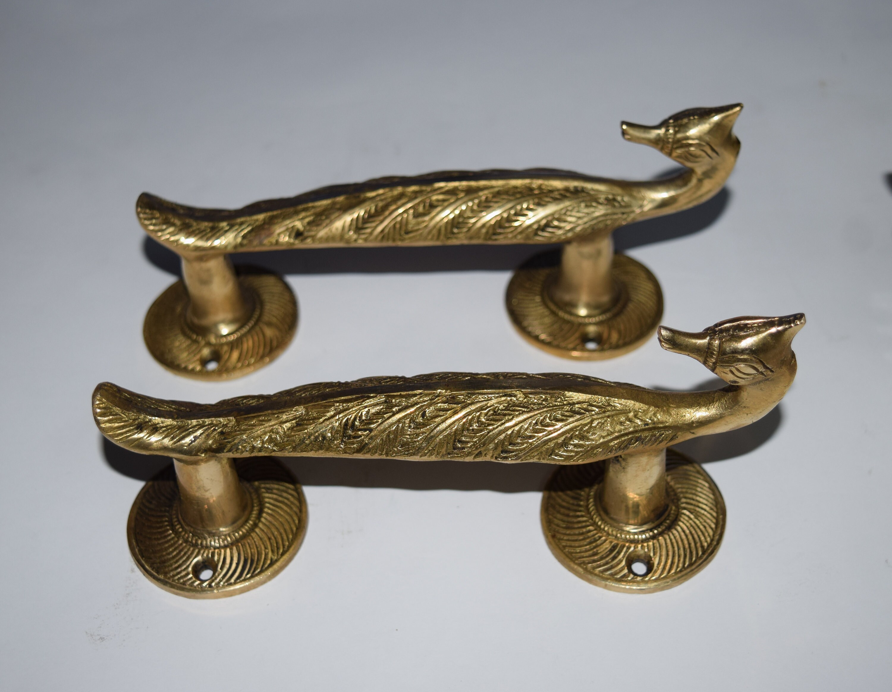 Brass Peafowl Handle Pair Handcraft Bird Theme Door Pull - Etsy UK