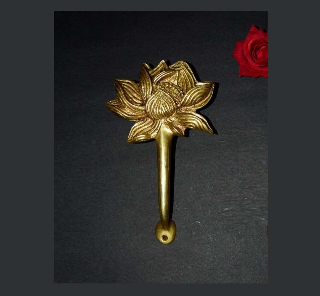 Brass Lotus Design Handle | Rose Flower Shape Door Pull | Door Interior ...
