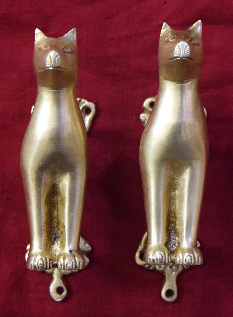 Brass Cat Door Handle Handmade Cat Shape Almirah Door Pull - Etsy