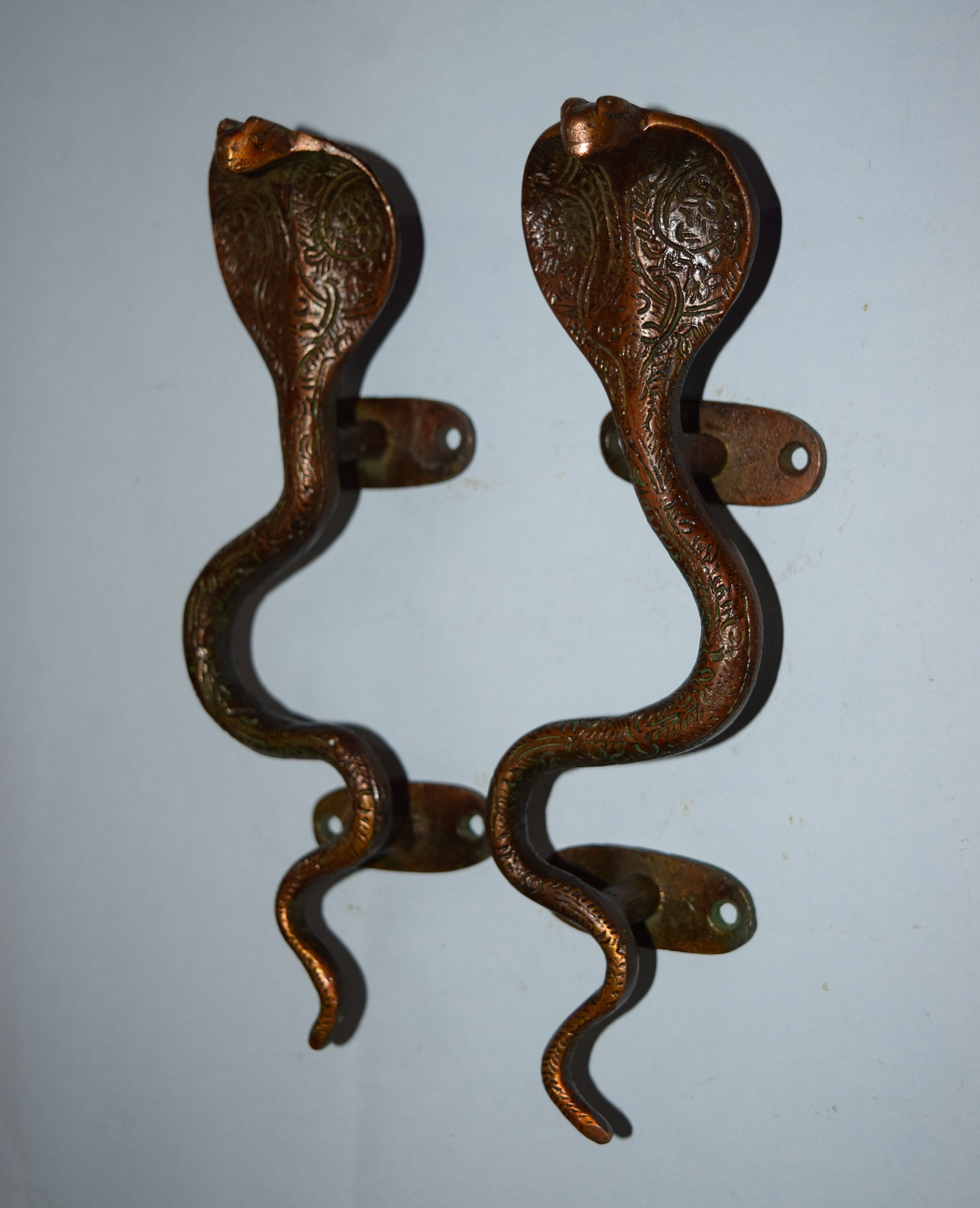 Exquisite Snake Handle Brass Door Handle Pair 8.5 - Etsy