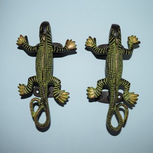 Exquisite Lizard Door Handle Pair | Made of Brass Reptile Theme Handle ...