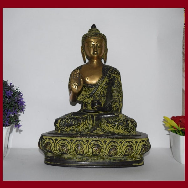 Antique Brass Buddha Statue - Etsy
