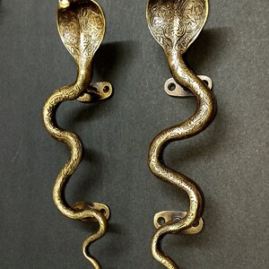 Cobra Snake Design Door Pull Set | Lacquered Brass Viper Serpent Shape ...