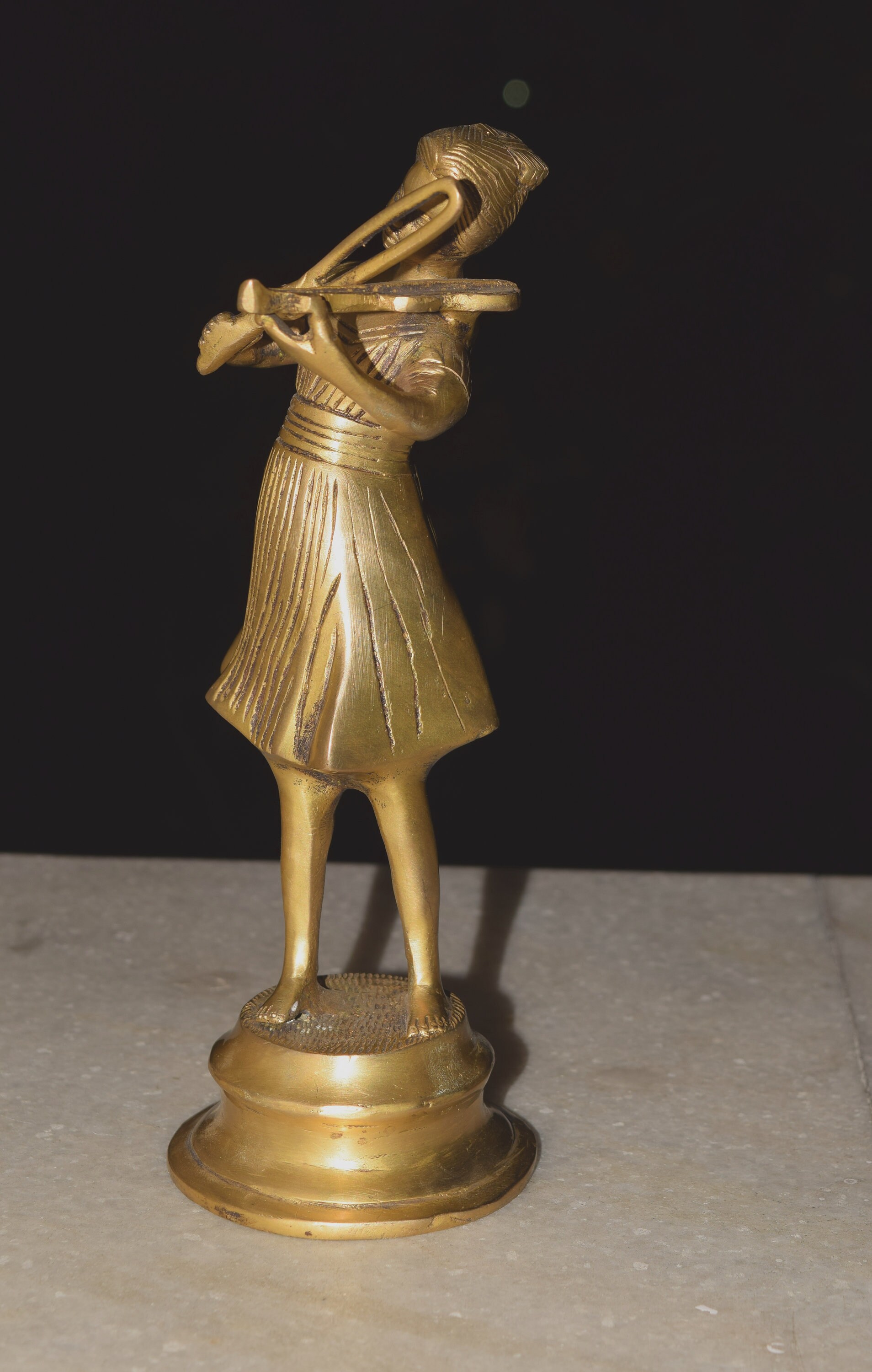 Lady Playing Violin Brass Figurine | Musician Girl Statue | Reception ...