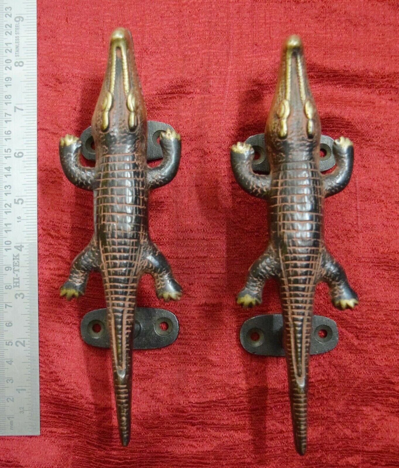 Lizard Door Handle Brass Monster Dragon Gate Pull | Etsy