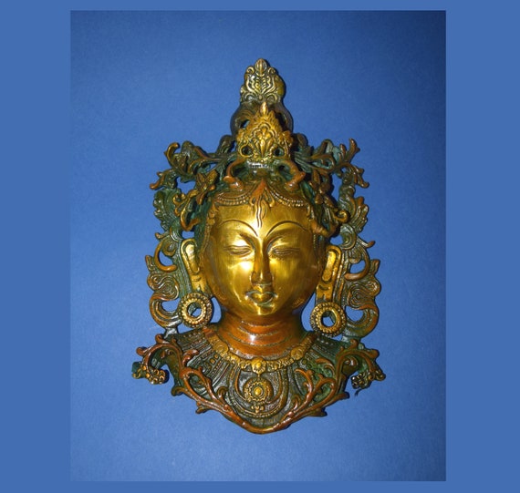 Brass Tara Mask Wall Decor Falling Durga Face 11'' - Etsy