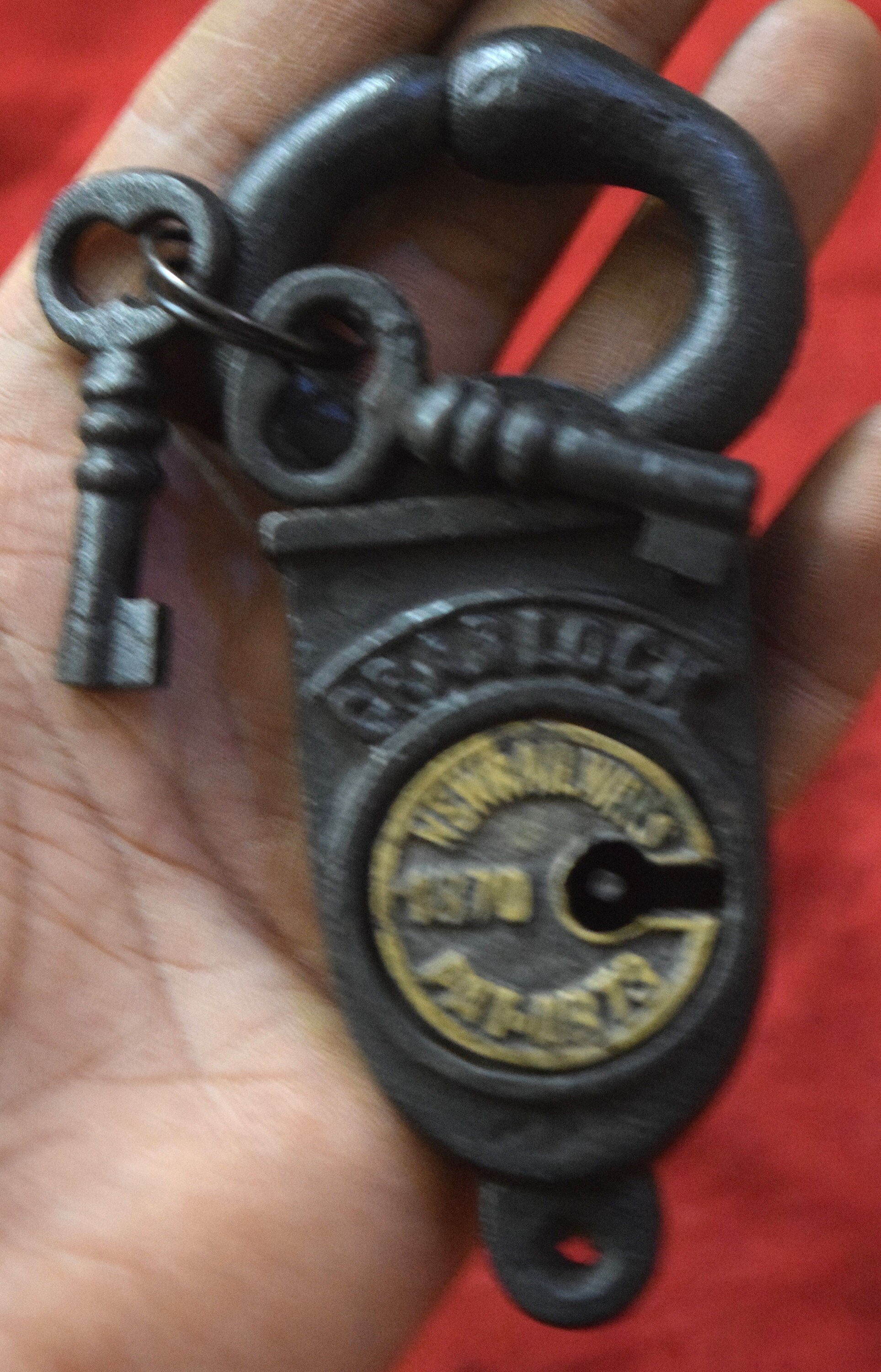 Iron Lock With 02 Keys and Brass Rotating Plate | Etsy