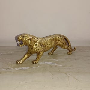 Bengal Tiger Statue | Brass Malayan Tiger Figurine Statue | Corner ...