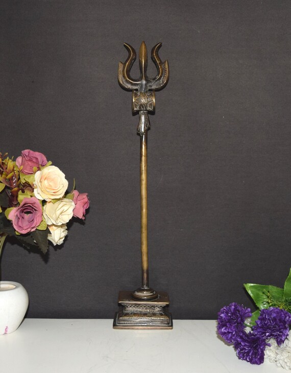 Lord Shiva Trident Statue Exotic Vintage Trishula - Etsy