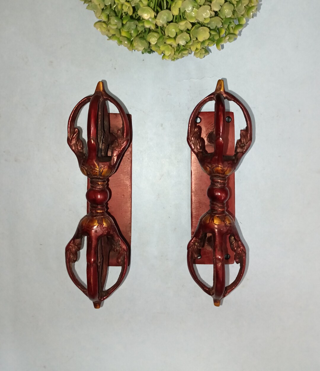 Pronged Dorje Shape Door Handle Religious Doorware | Tibetan Buddhist ...
