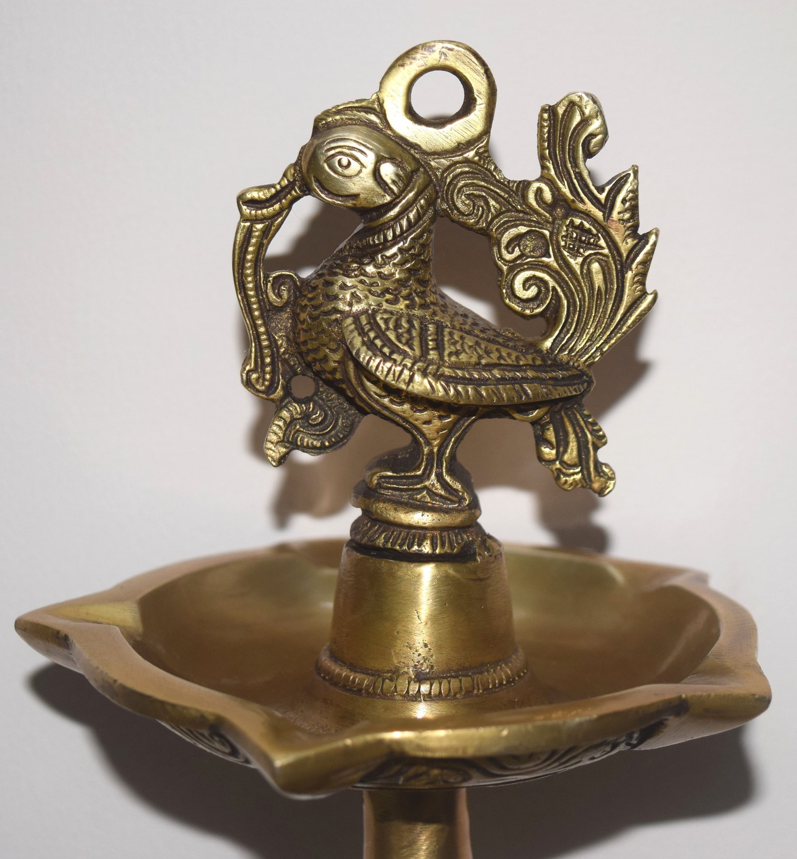 Traditional Peacock Bird Floor Lamp Pure Brass Samayee for | Etsy