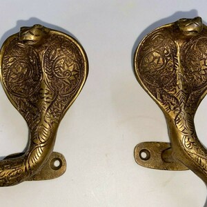 Brass Snake Shape Door Handle Pair Handmade Kaaliya Naag Door Pull ...