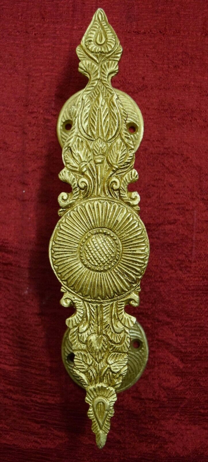 Flower Design Door Handle Brass Nature Theme Door | Etsy
