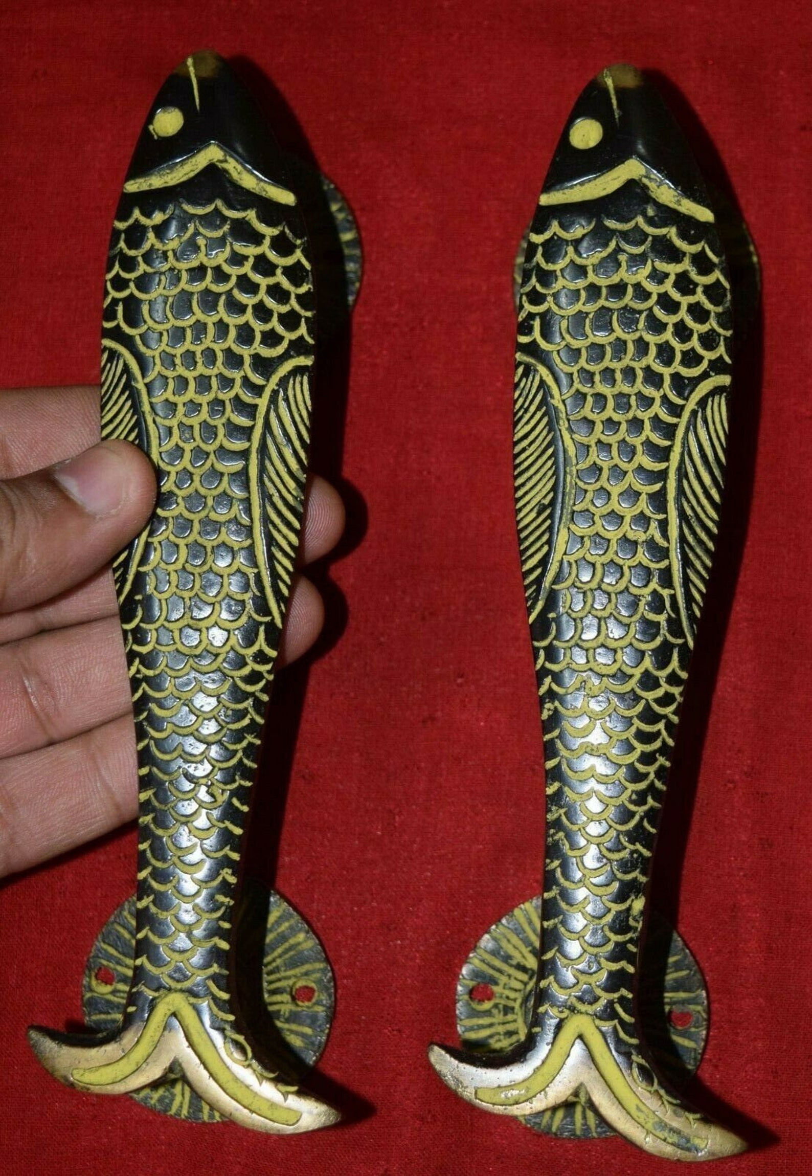 Fish Door Handle Brass Nautical Theme Door Accessories | Etsy