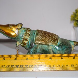 Brass Mouse Statue Lord Ganesha Vahana Mooshak Mus Idol Collectible ...