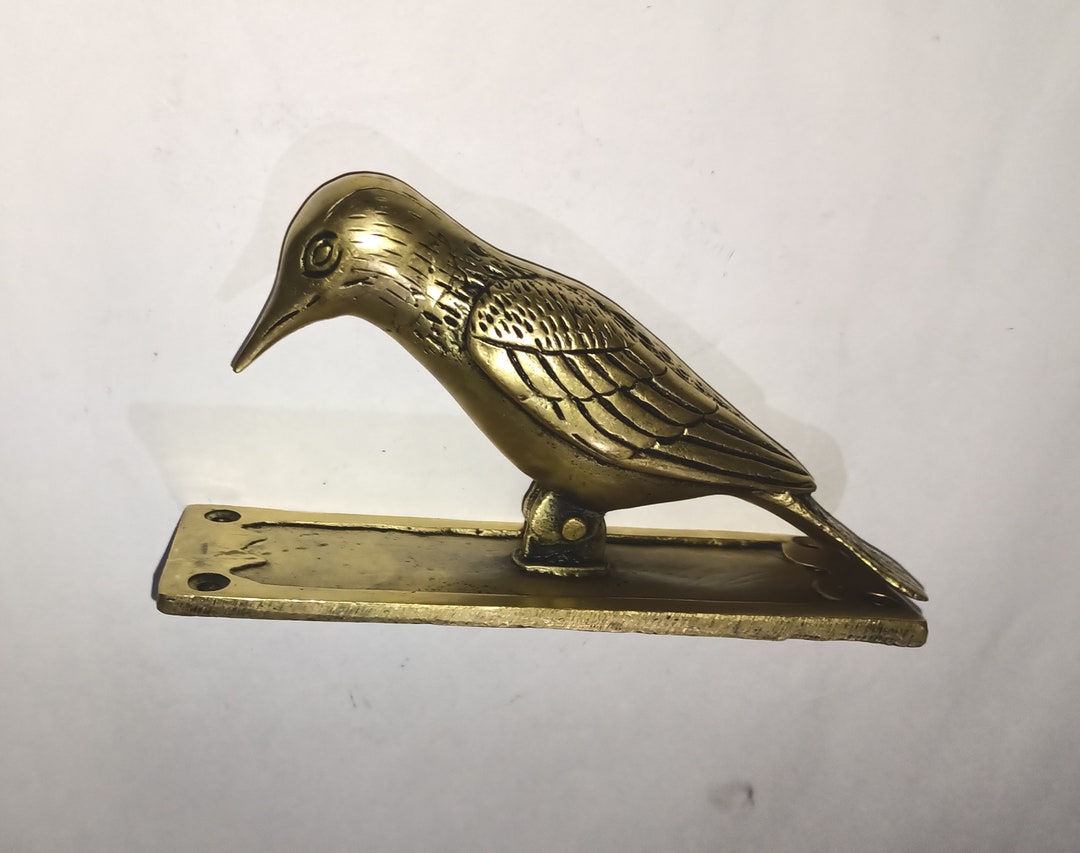 Sparrow Bird Shape Knocker | Brass Woodpecker Design Door Bell ...