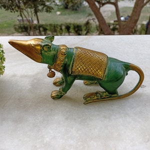 Brass Mouse Statue Lord Ganesha Vahana Mooshak | Big Mouse Idol ...