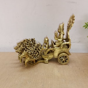 Lord Surya on His Seven Horses Chariot Brass Showpiece | God Surya Dev ...