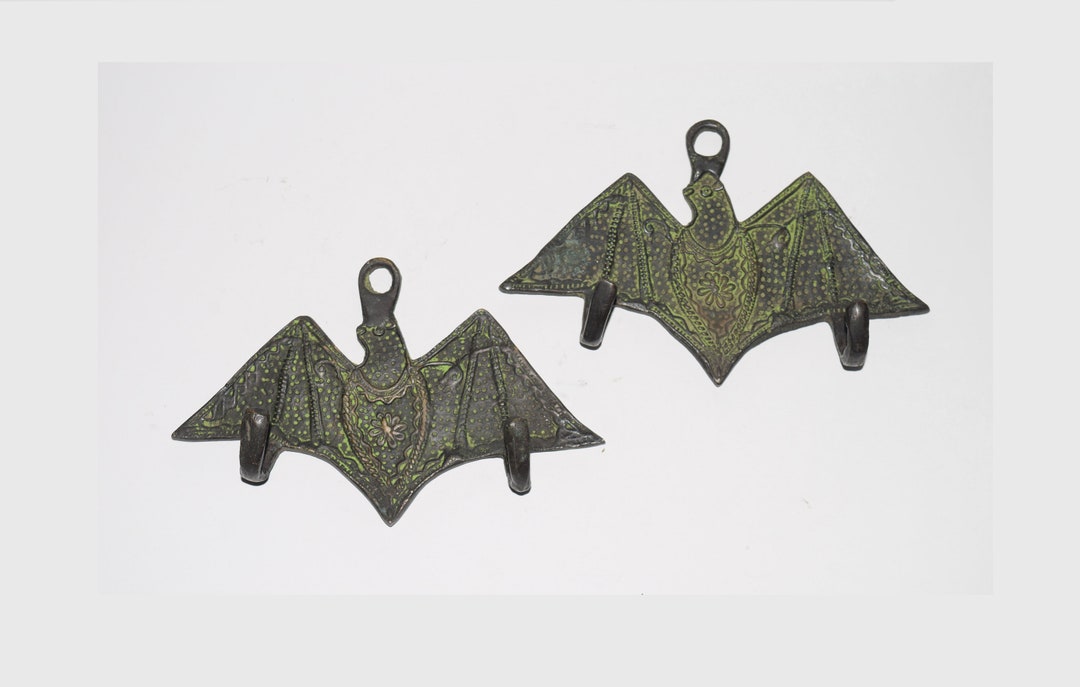 Bat Shaped Hook Set of 2 Pieces | Brass Wall Hanger - Etsy