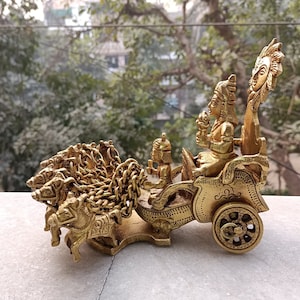 Lord Surya on His Seven Horses Chariot Brass Showpiece | God Surya Dev ...