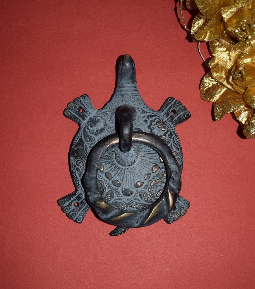 6'' Inch Turtle Handle Knocker in Antique Color | Brass Tortoise ...