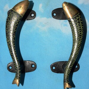 Fish Handle Pair Cabinet Pull Handle Kitchen Dresser - Etsy