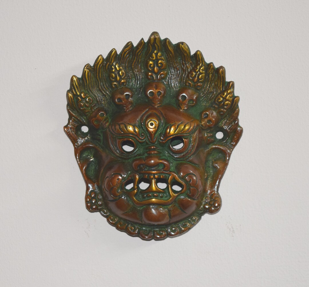 Devil Crown Head Wall Hanging | Buddhist Deity Brass Door Hanger ...