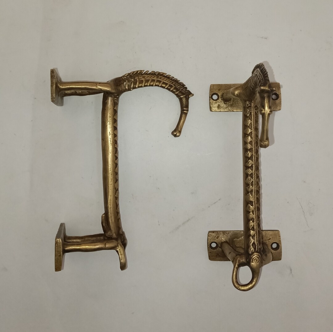 Brass Tribal Horse Shape Door Handle Animal Carved | Deluxe Bastar Art ...