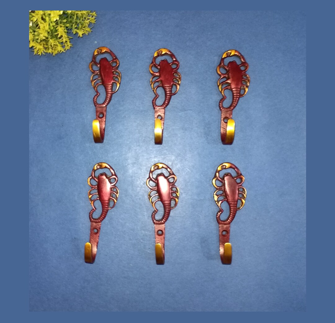 Fat Tail Scorpion Hooks Set of 06 Pieces | Brass Sea Eurypterid Design ...