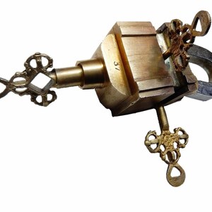 Brass Puzzle Lock Working Tricky Padlock With 06 Keys Security - Etsy