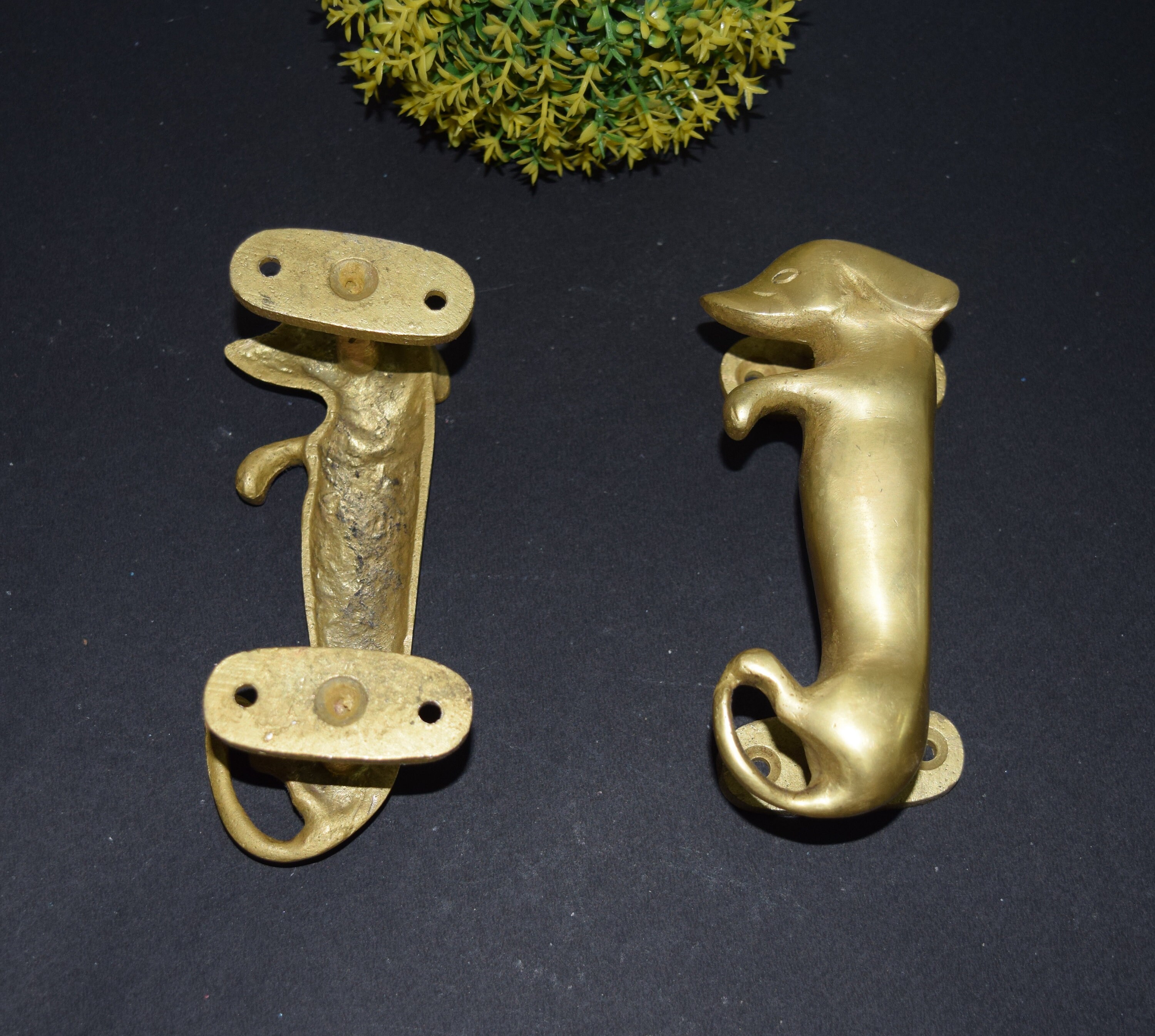 Golden Retriever Dog Door Handle Pair | Brass Gateway Door Hardware OGL ...