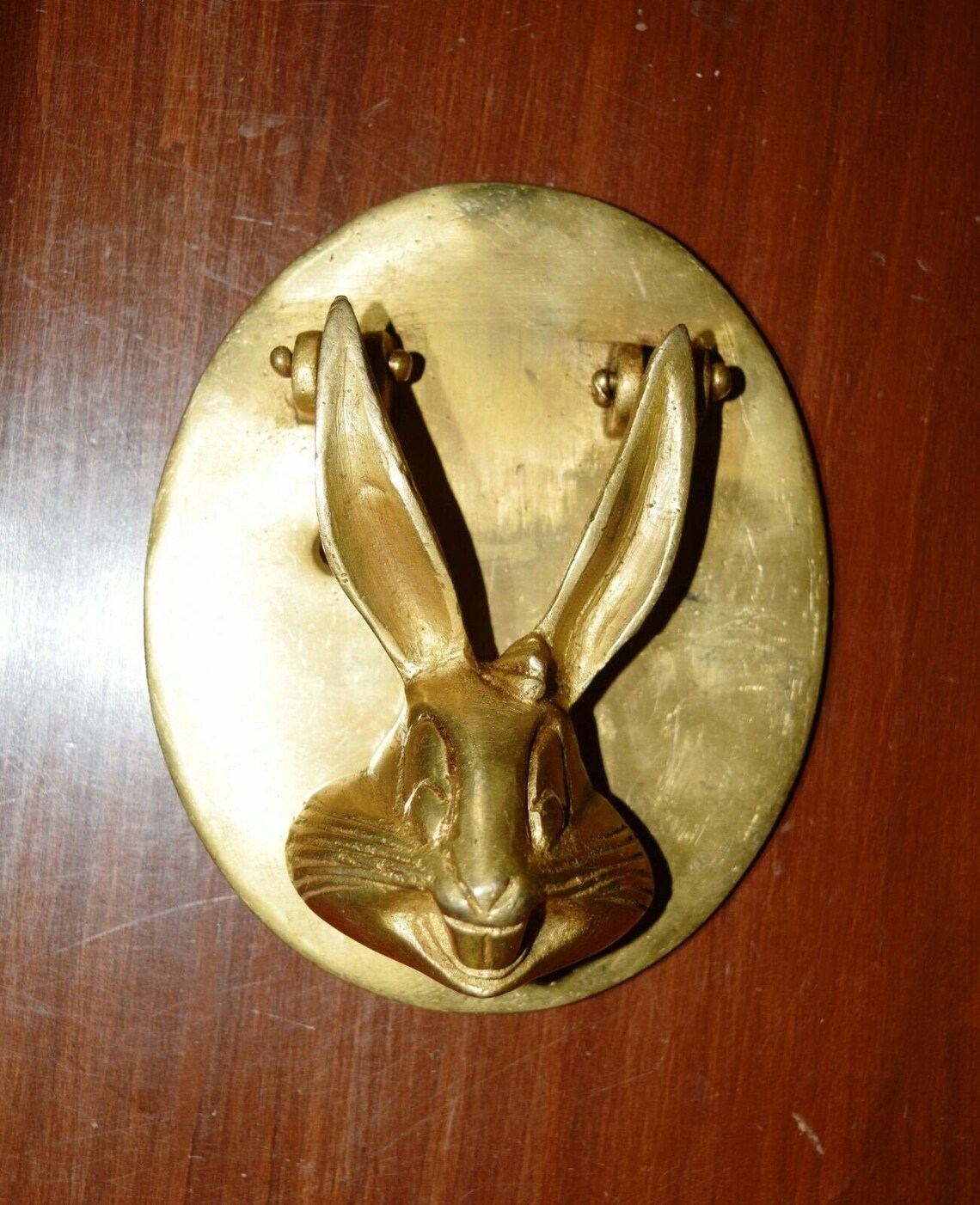 Rabbit Face Sculpture Brass Doorbell Ring Hand Carved Bunny - Etsy