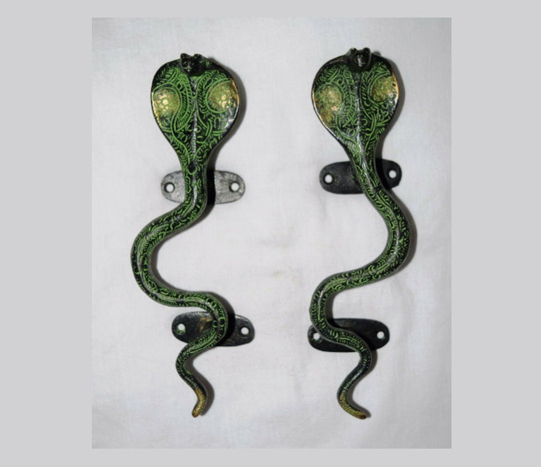 8.5" Inches Python Snake Door Handle Pair | Handmade Decorative Gate ...