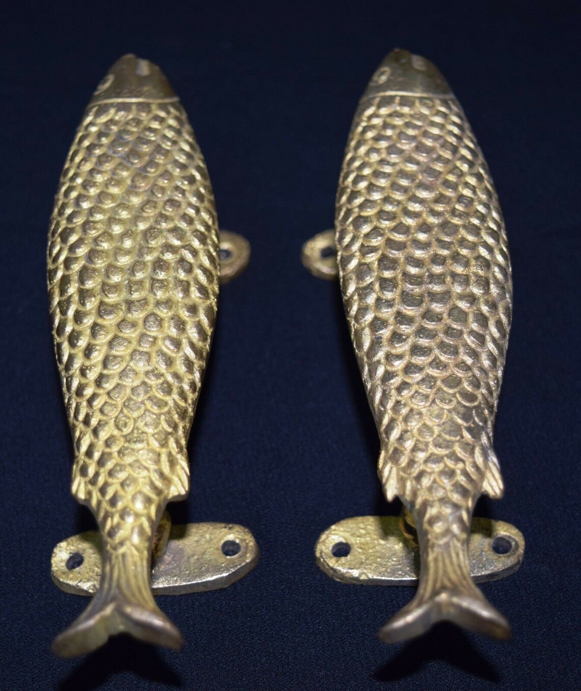 Fish Door Handle Pair Brass Gateway Door Hardware - Etsy
