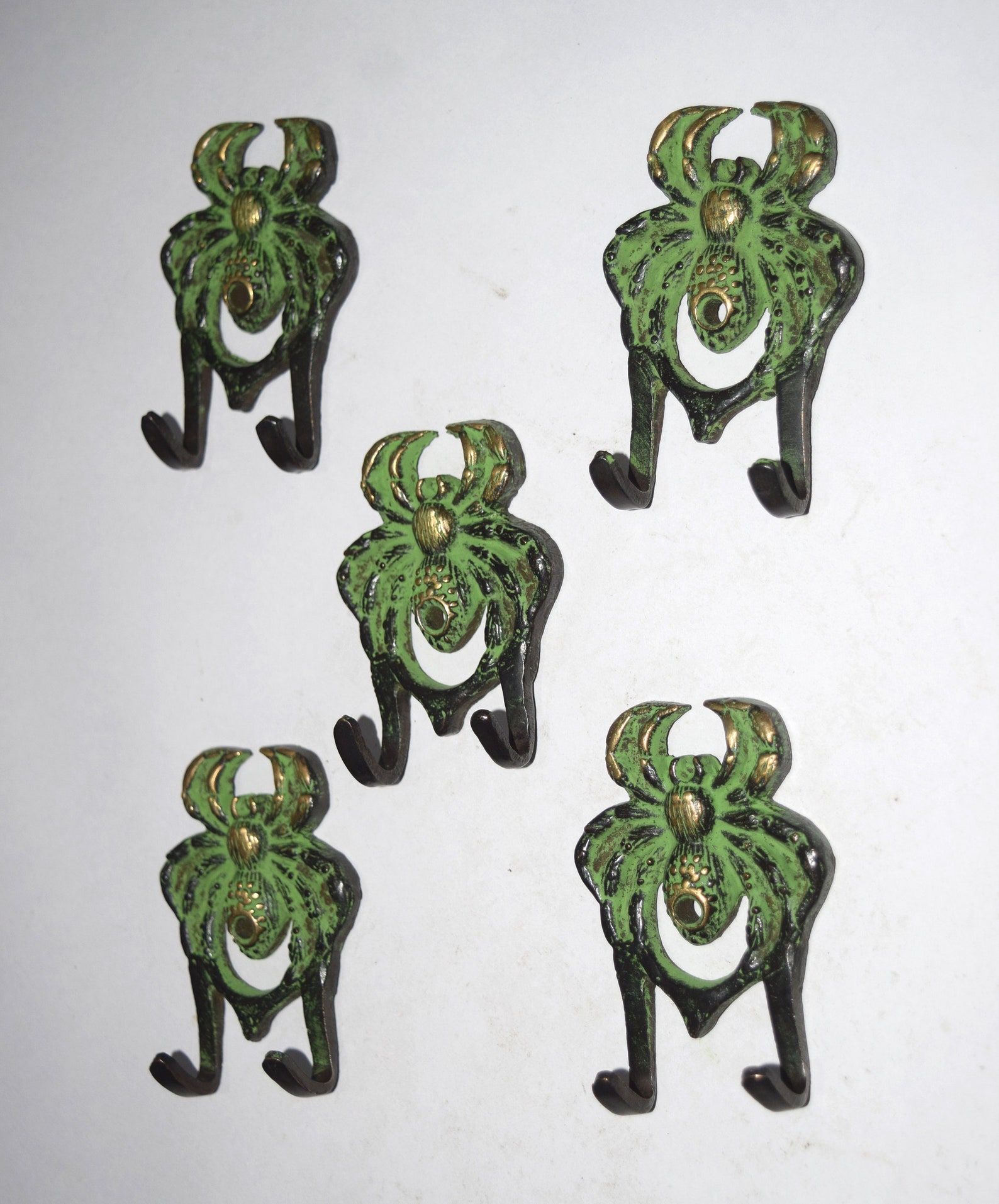 Spider Venom Hooks Set of 05 Brass Wall Decorative Hook - Etsy