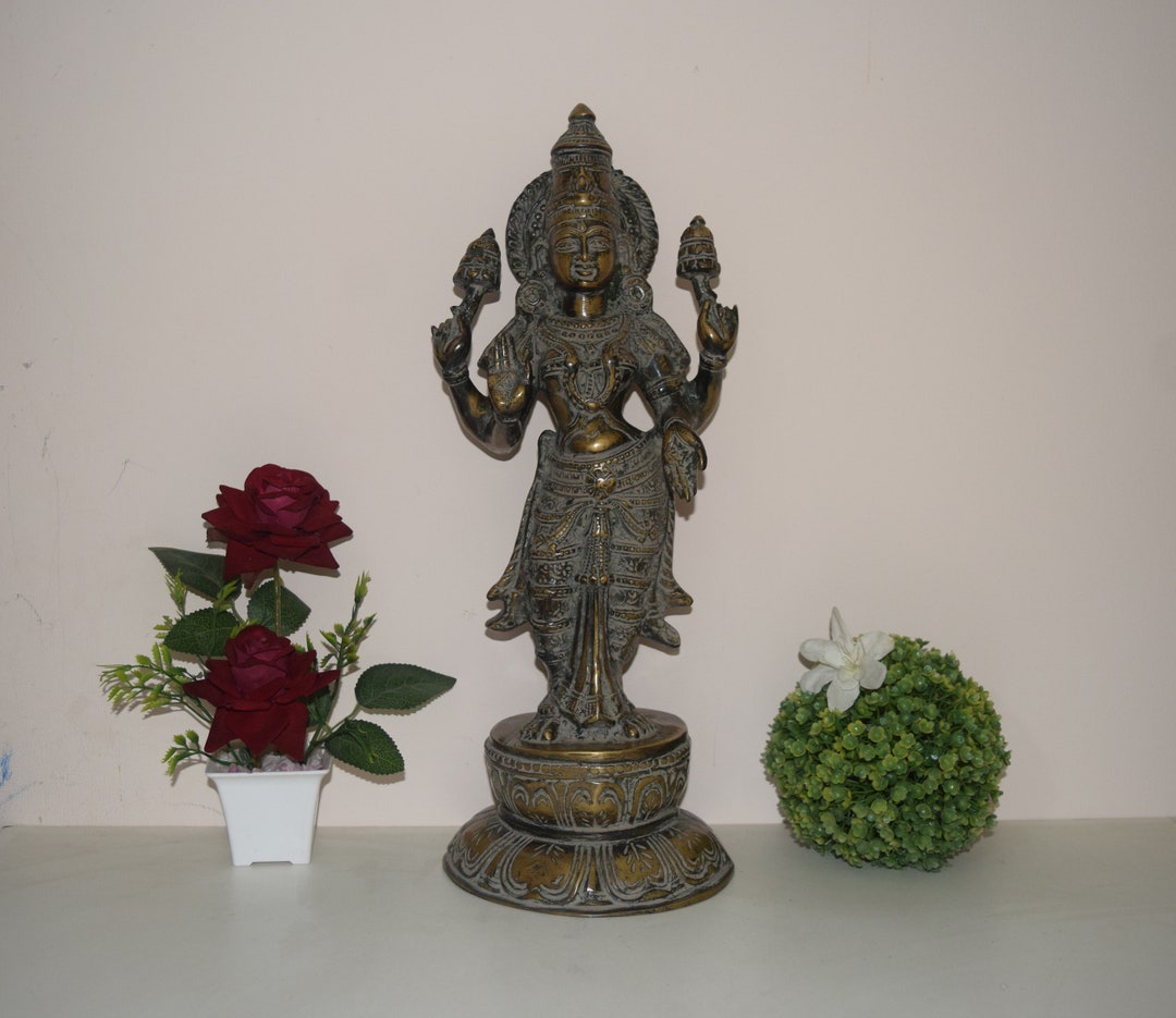 Brass Lakshmi Mata Statue 18'' Inches in Height | Standing Ritual God ...