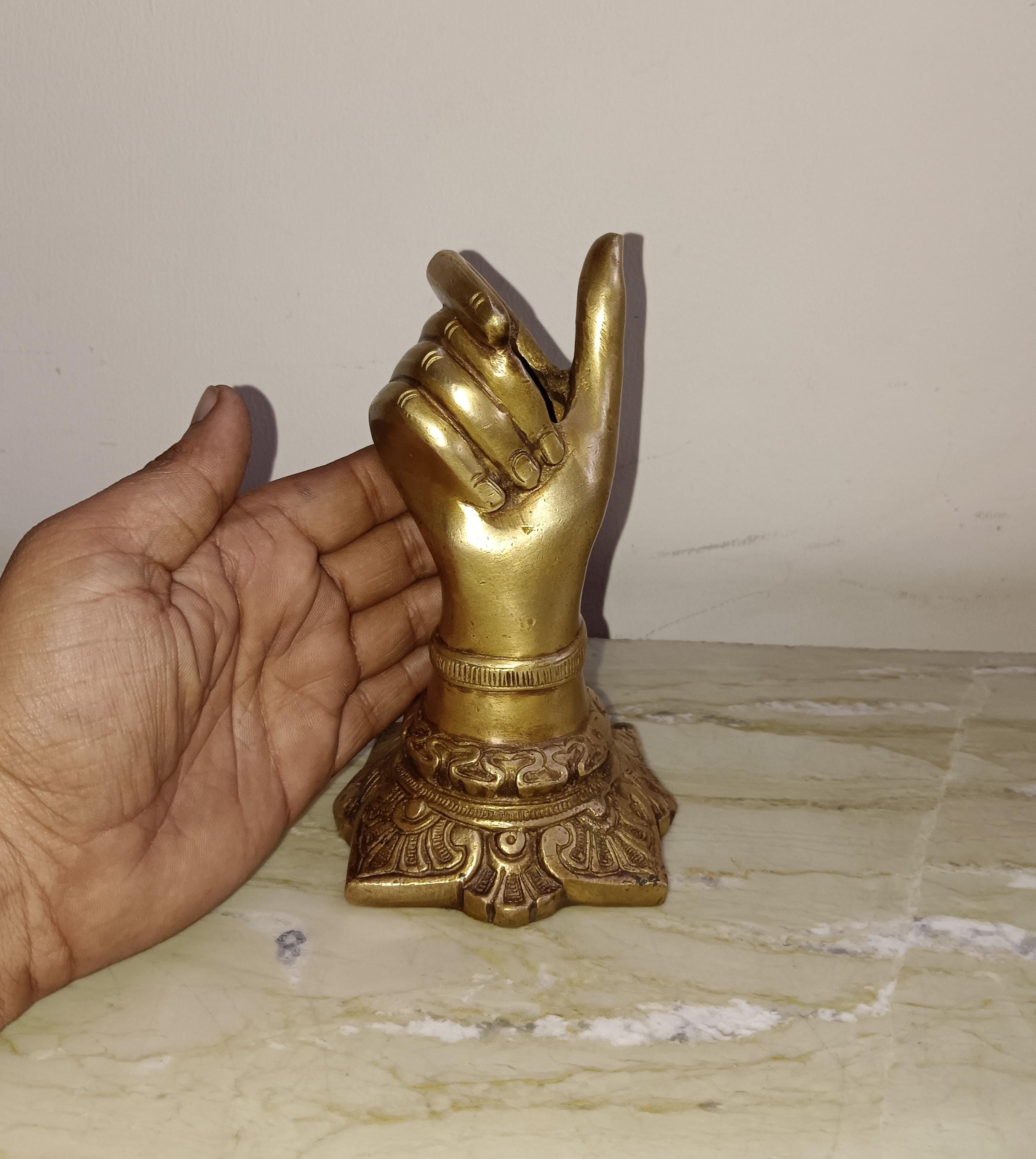 Girl Hand Flower Pot | Handmade Brass Pen Holder - Etsy
