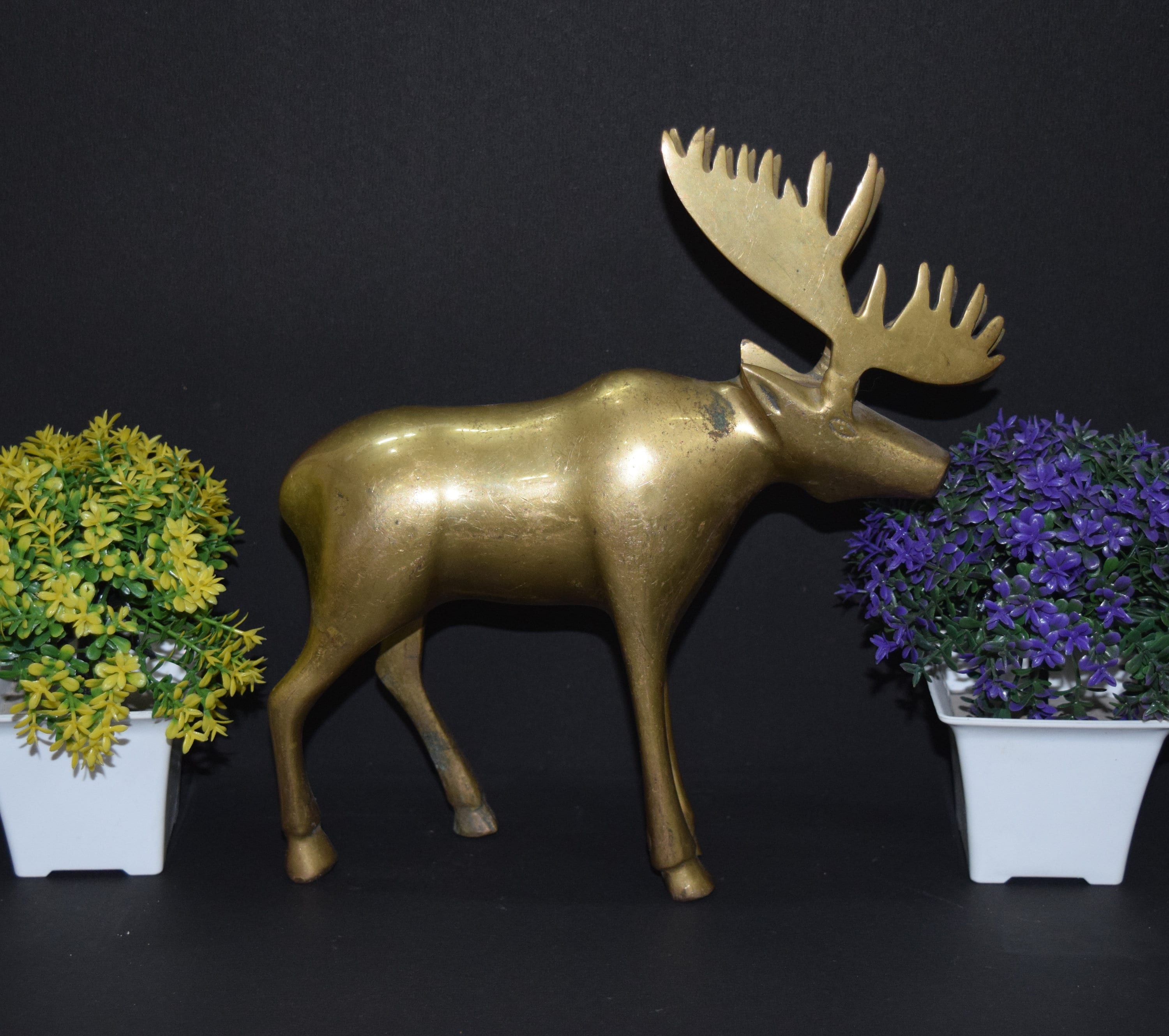 Brass Reindeer Statue Brass Animal Theme Showpiece | Etsy