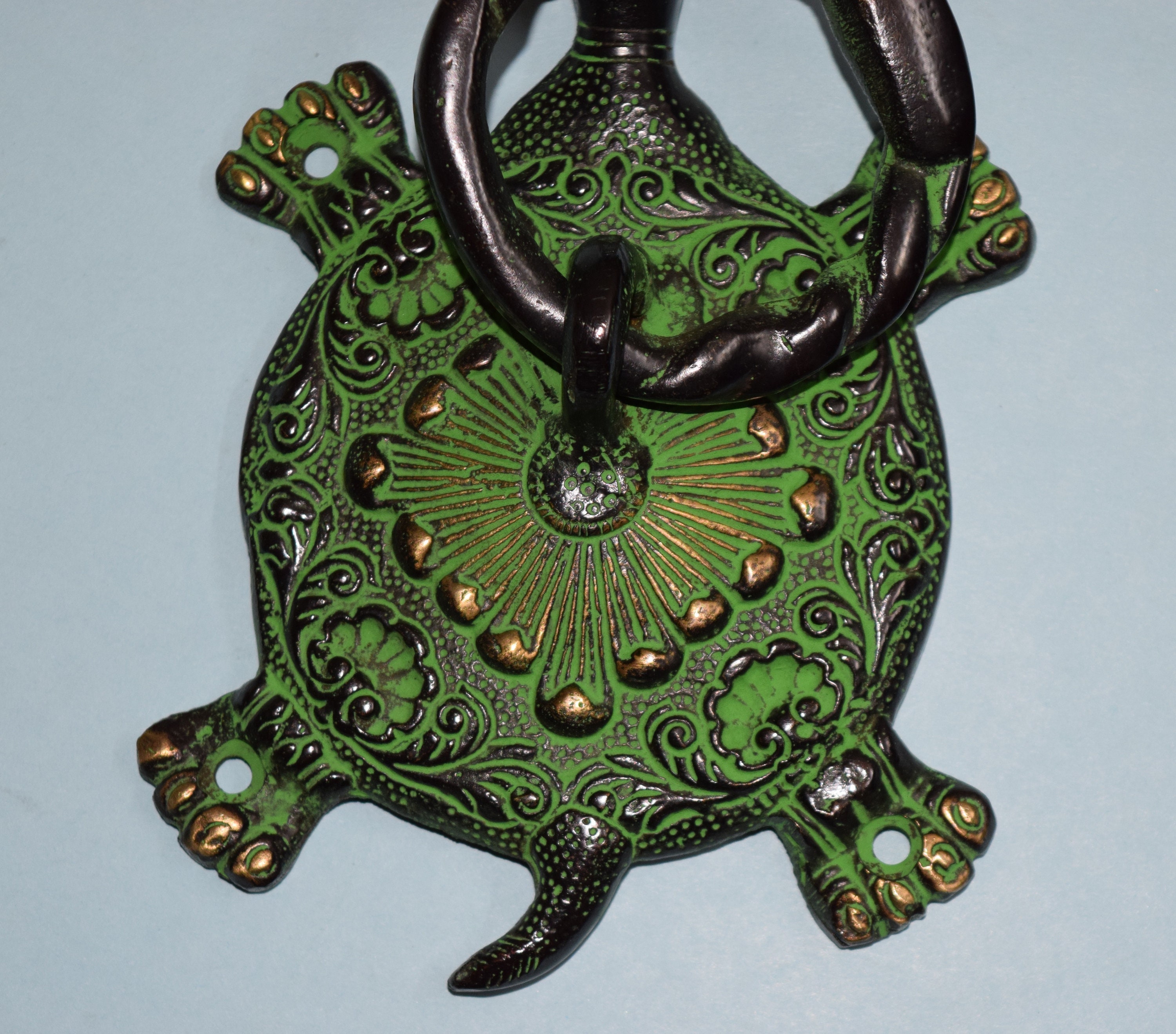 Designer Sea Turtle Brass Door Knocker Handmade Loggerhead - Etsy UK