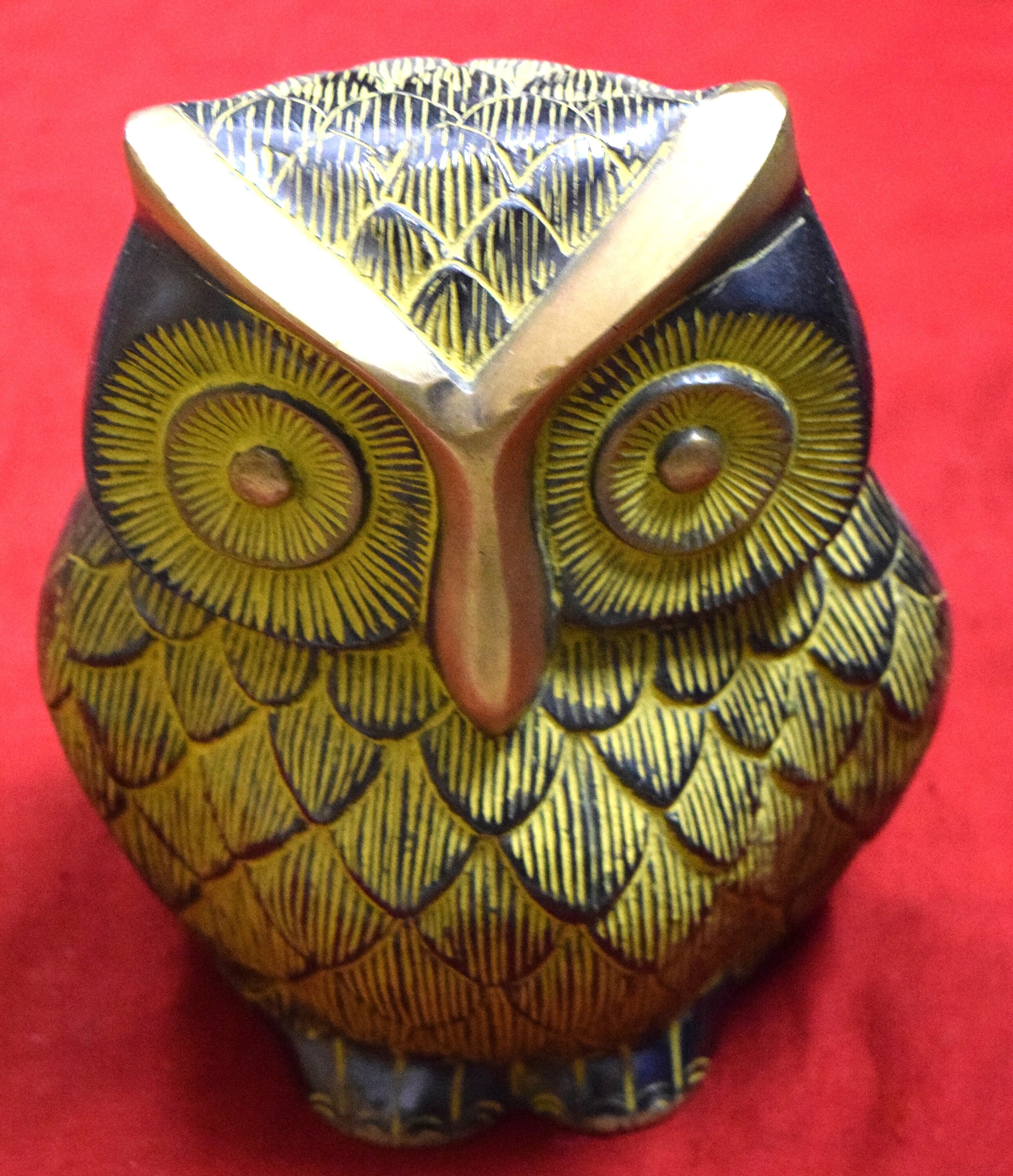 7.5 Inches Long Brass Owl Heavy Statue Brass Owl Shape | Etsy