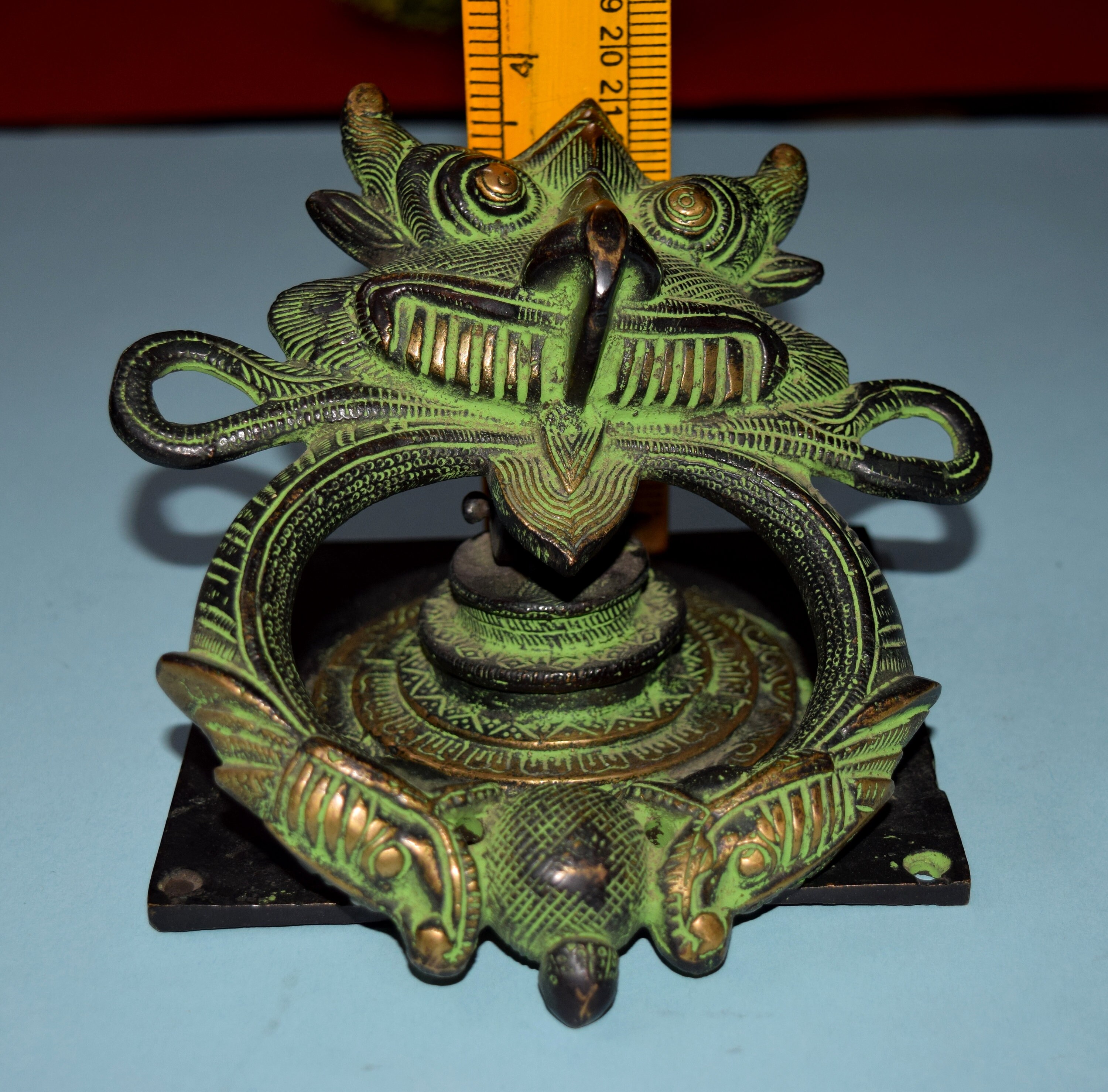 Brass Yali Face Knocker Tibetan Theme Door Bell Buddhism | Etsy