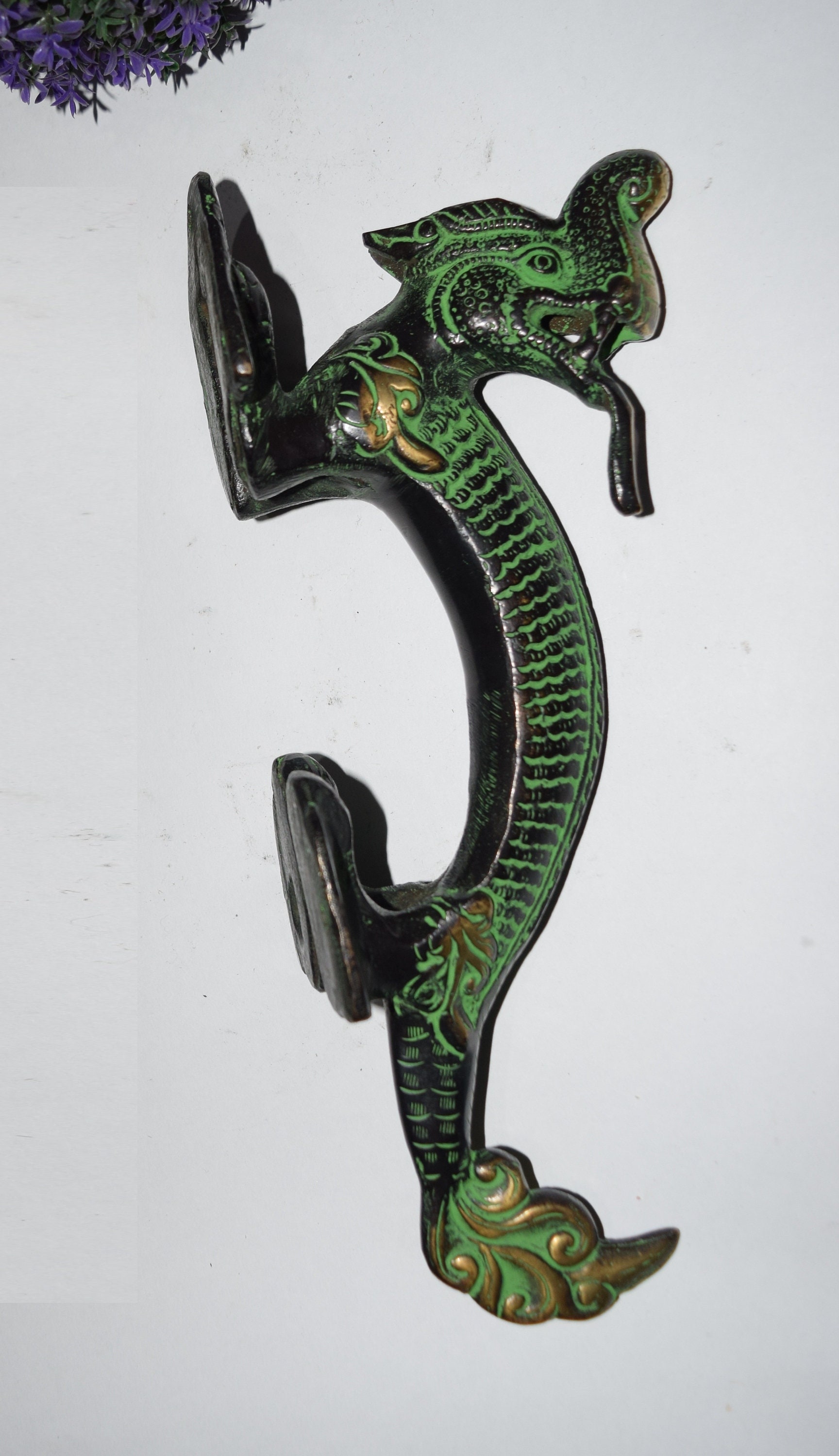 Brass Dragon Design Door Handle Chinese Dragon Theme Door - Etsy
